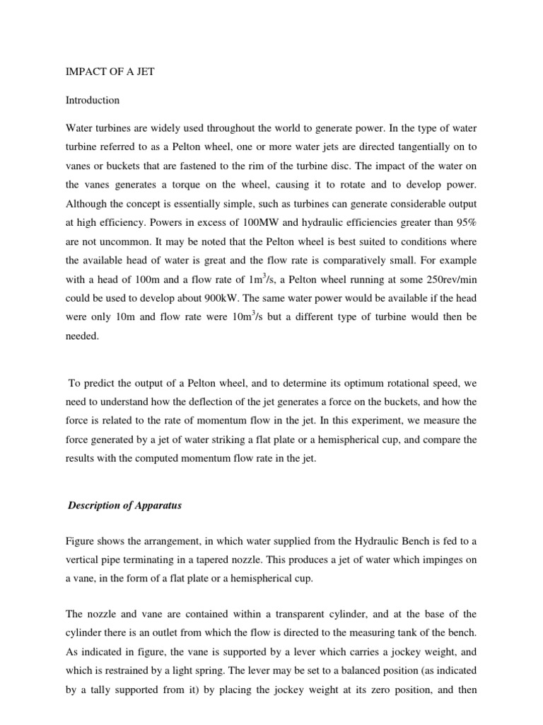 IMPACT OF A JET Report | PDF | Jet Engine | Force
