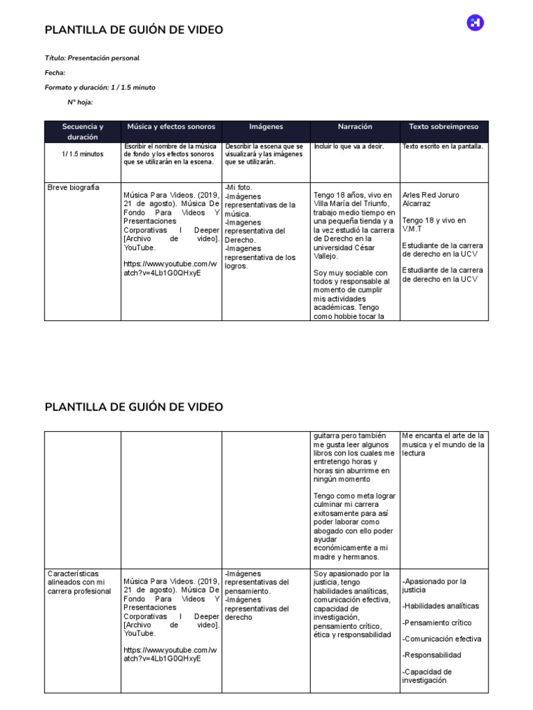 plantilla-guion-video.docx | PDF
