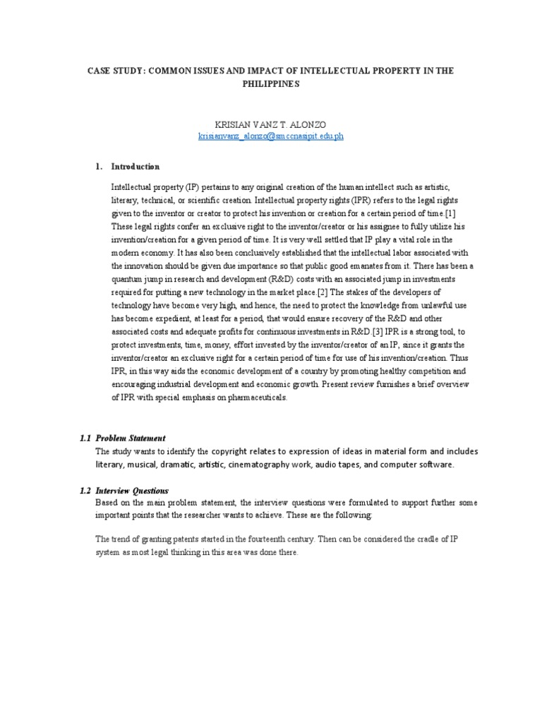 Case Study Final | PDF | Intellectual Property | License