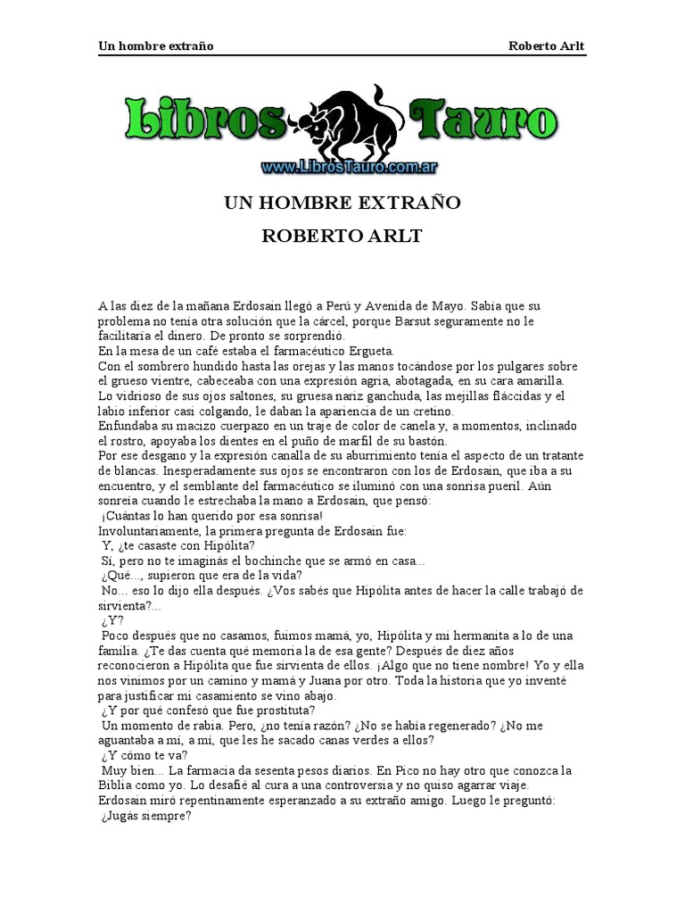 Arlt, Roberto - Un Hombre Extraño | PDF