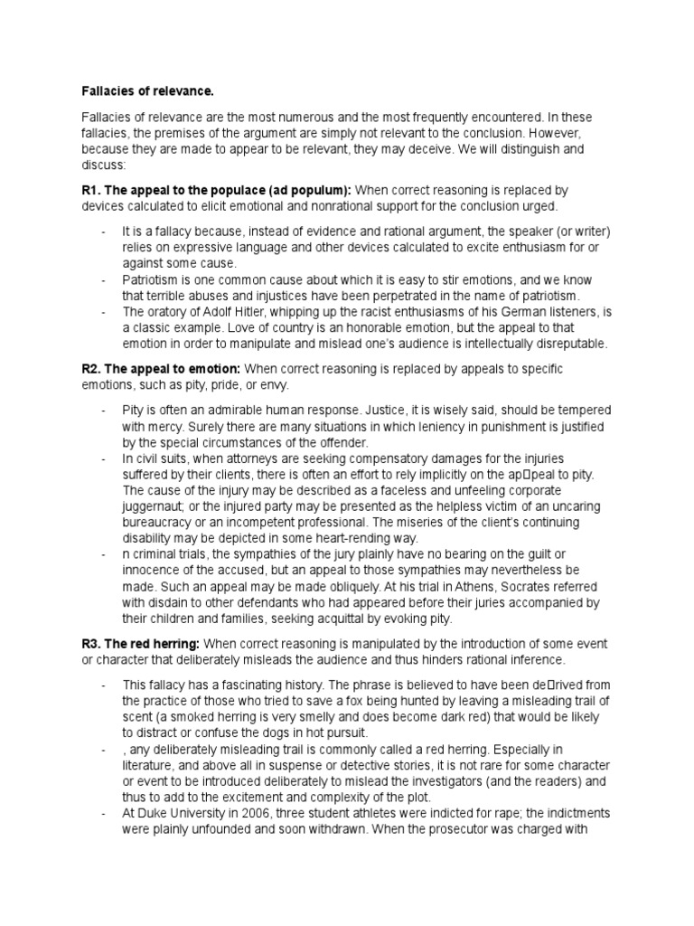 Fallacies | PDF | Fallacy | Argument