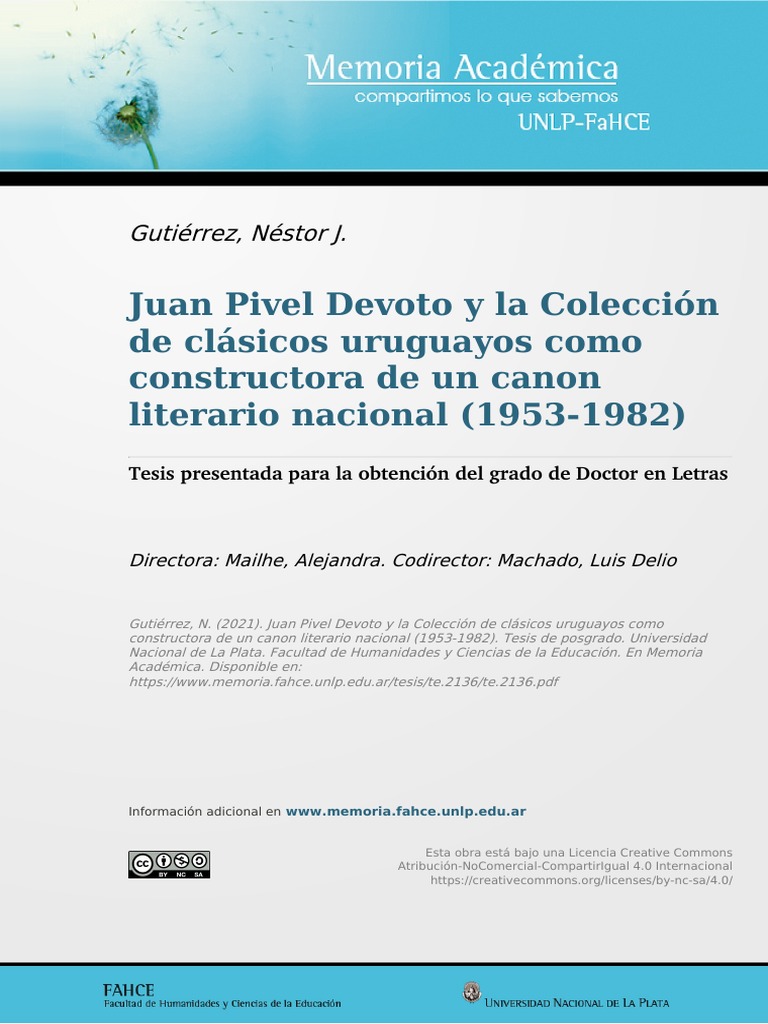 Canon Literario Uruguayo 1953-1982 | PDF | Publicación | Uruguay