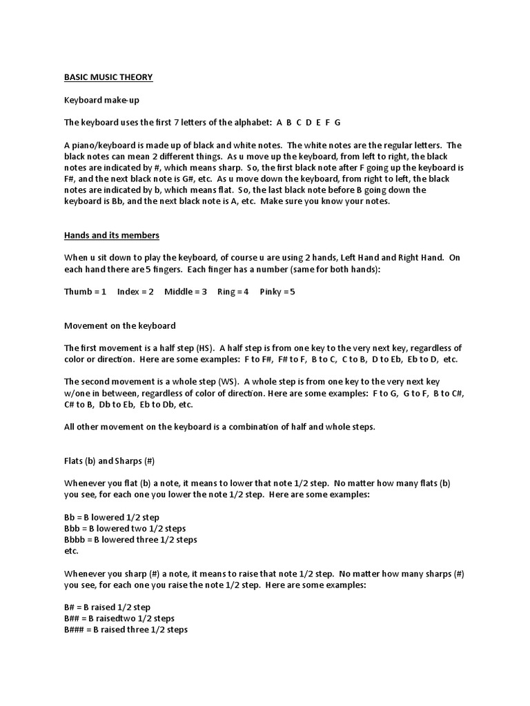 Theory of Music | PDF | Mode (Music) | Minor Scale