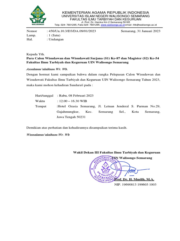 Surat Undangan Wisudawan Fiks | PDF