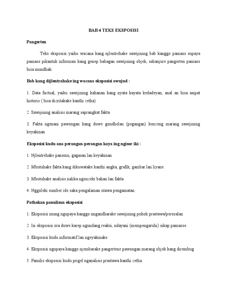 Bab 4 Teks Eksposisi | PDF
