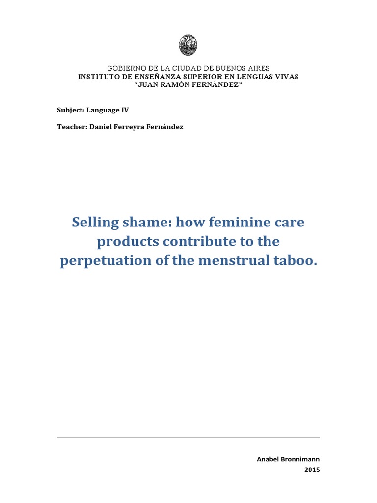 Paper Menstrual Taboo | PDF