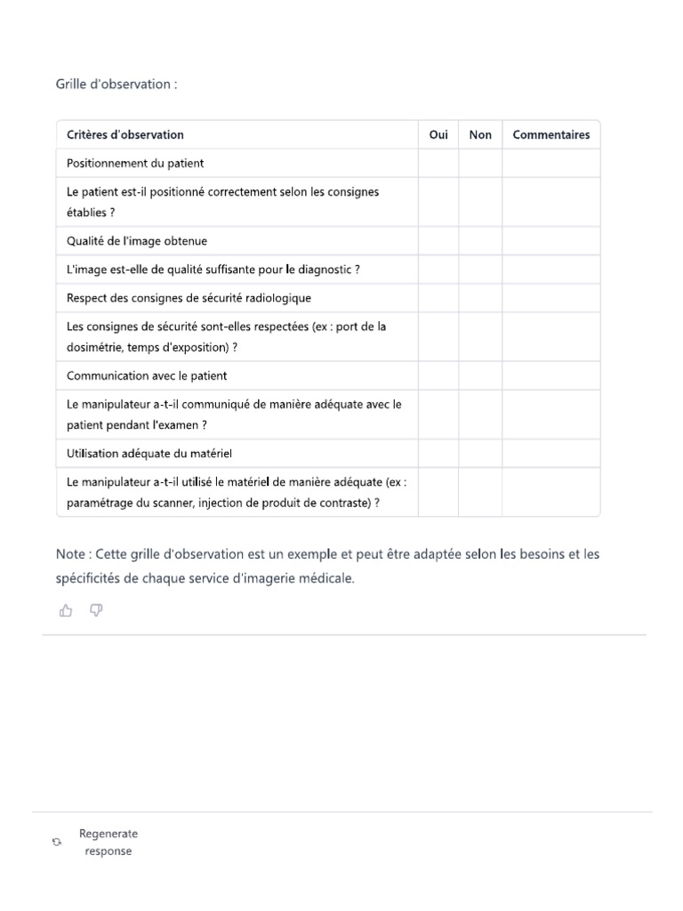 Grille D'observation Exemplaire | PDF