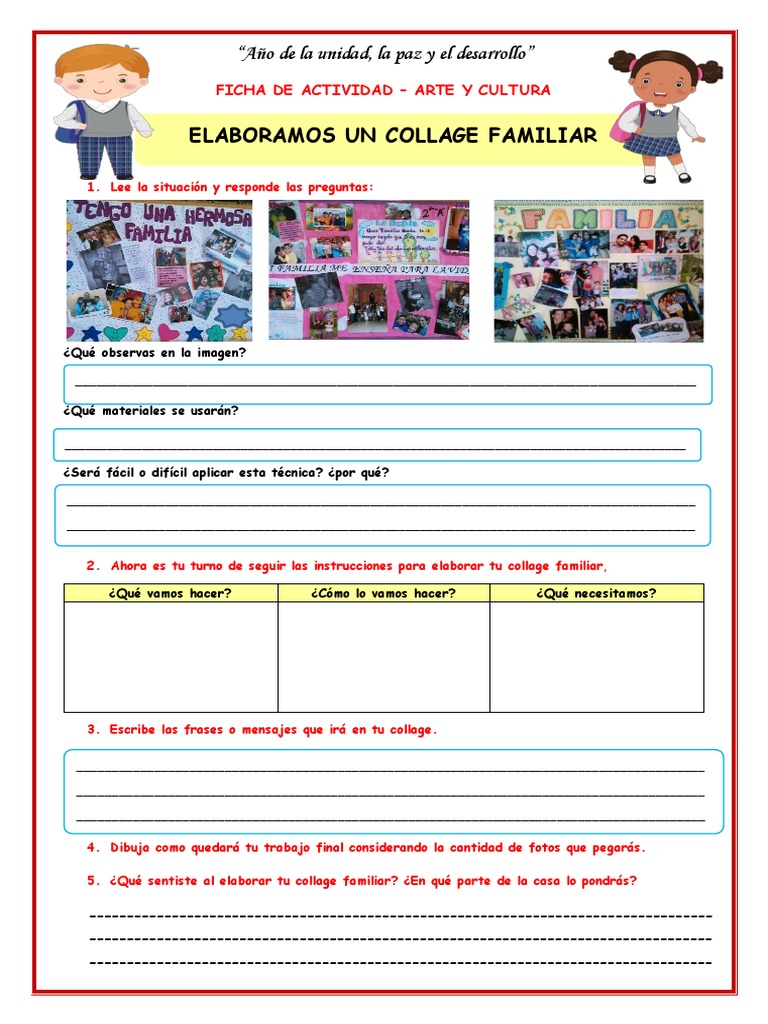 Ficha-Viernes 26 de Mayo-Art-Elaboramos Un Collage Familiar | PDF
