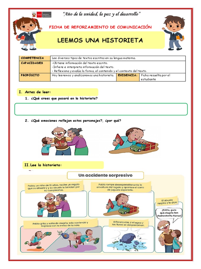 Reforzamiento-Comunicacion-Leemos Una Historieta | PDF