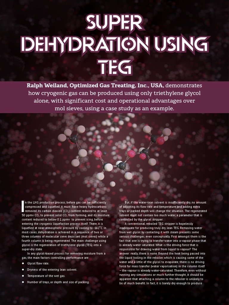 Super Dehydration Using TEG-1 | PDF | Carbon Dioxide | Water