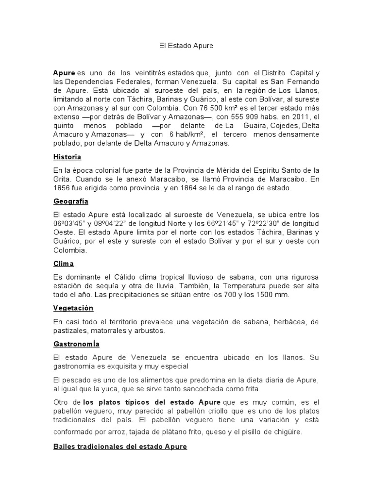 El Estado Apure | PDF
