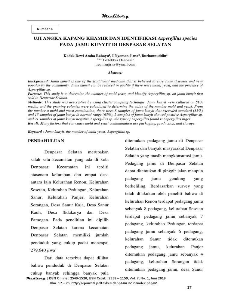 UJI ANGKA KAPANG KHAMIR DAN IDENTIFIKASI Aspergill | PDF