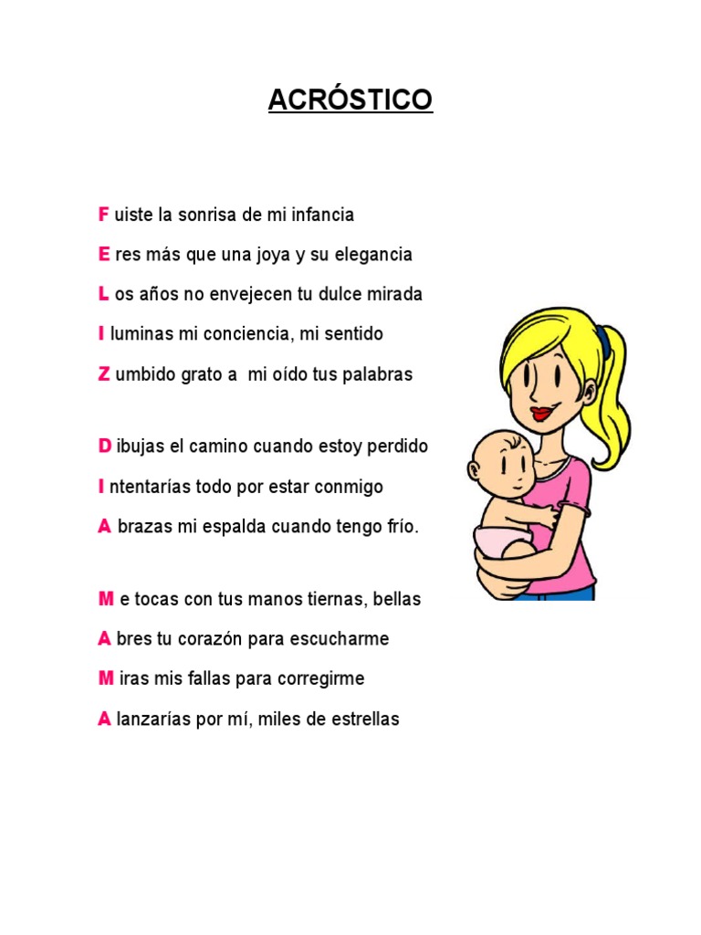 Acróstico dedicado a mamá | PDF