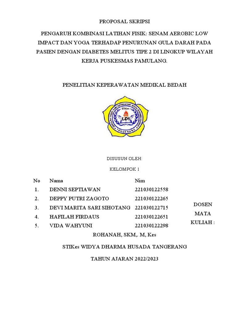 Proposal Skripsi Kelompok 1 Metopen Keperawatan Medikal Bedah | PDF