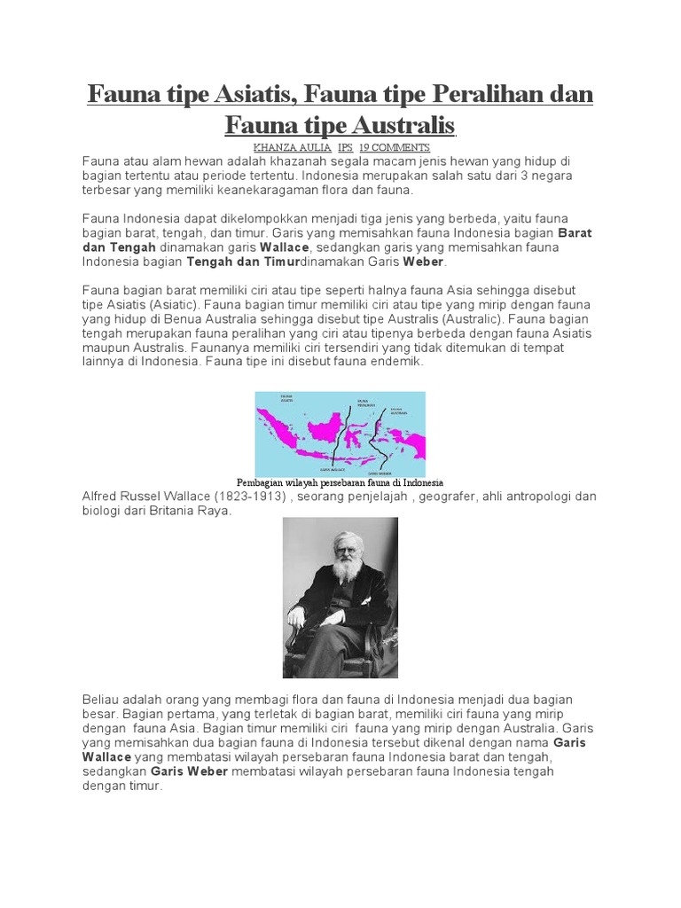 Pembagian Tipe Fauna di Indonesia | PDF
