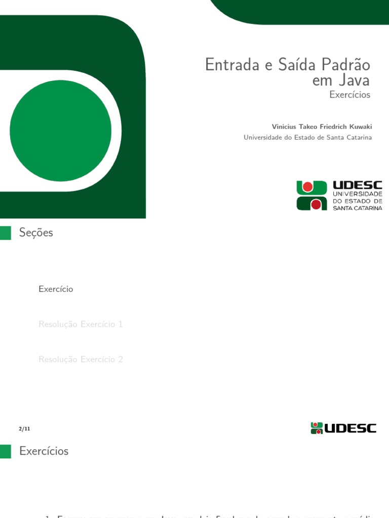 Poo Aula Prática 1 Entrada E Saída Padrão Em Java Exercício 1