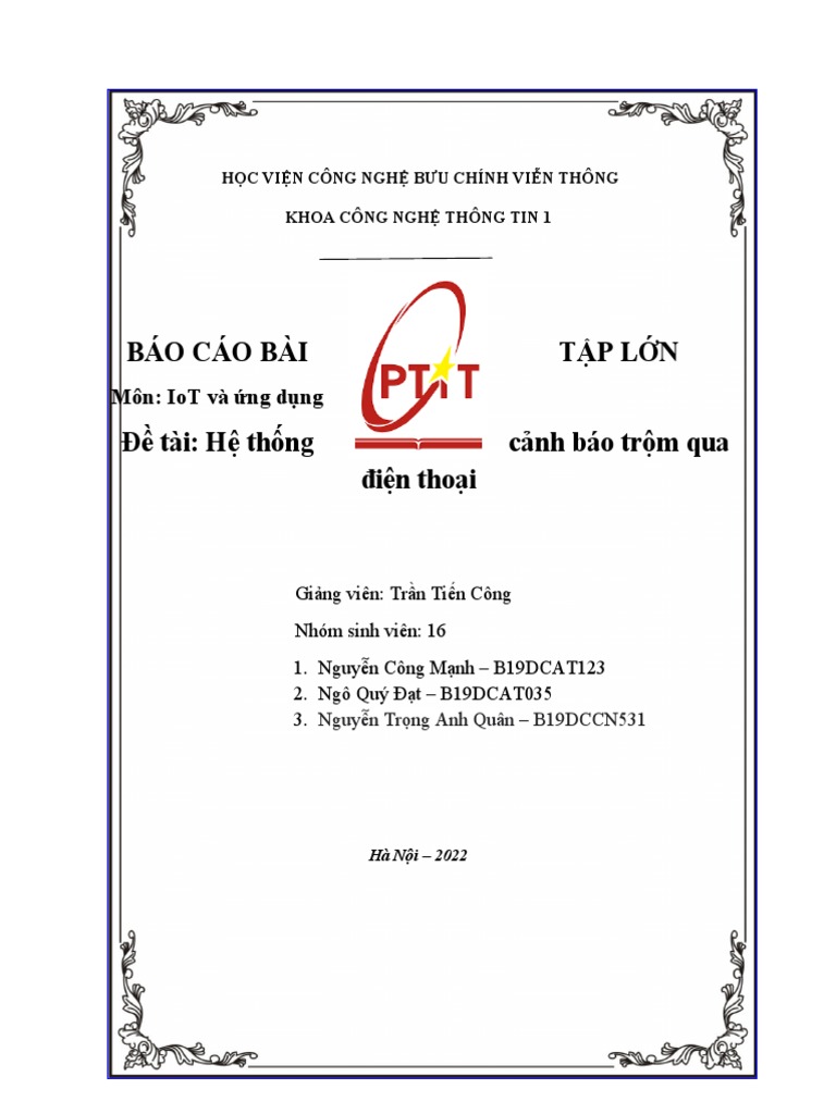 Báo Cáo BTL IoT Và Ứng Dụng | PDF
