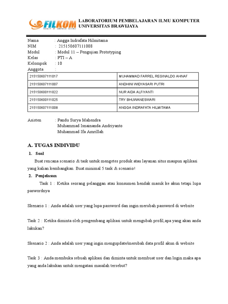 DIMP-A - Modul 11 - Pengujian Prototyping | PDF | Karier & Perkembangan
