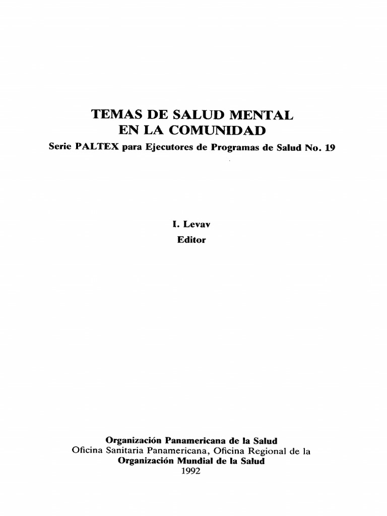 FRAG - GOFIN y LEVAV - Examen Preliminar y Diagnostico Comunitario | PDF