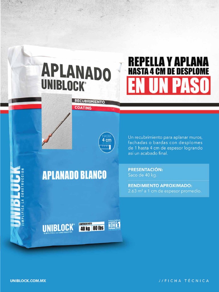 UNIBLOCK Aplanado Ficha Tecnica Final 061619 | PDF