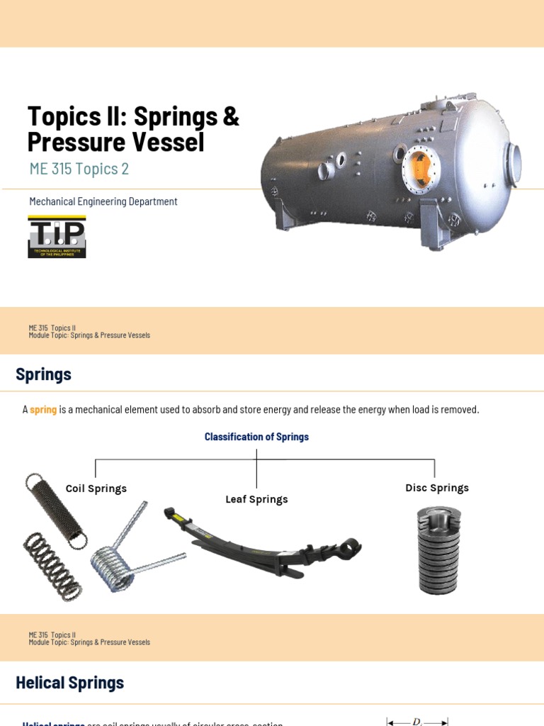 Topics-II PressureVesselSpring | PDF | Civil Engineering | Physical ...