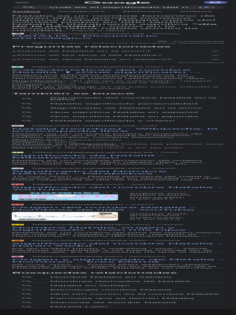 Cuál Es El Significado Del Nombre Natalia - Buscar Con Google | PDF ...
