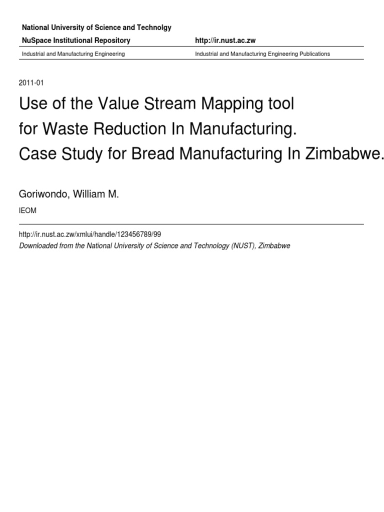 Use of The Value Stream Mapping Tool For Waste | PDF