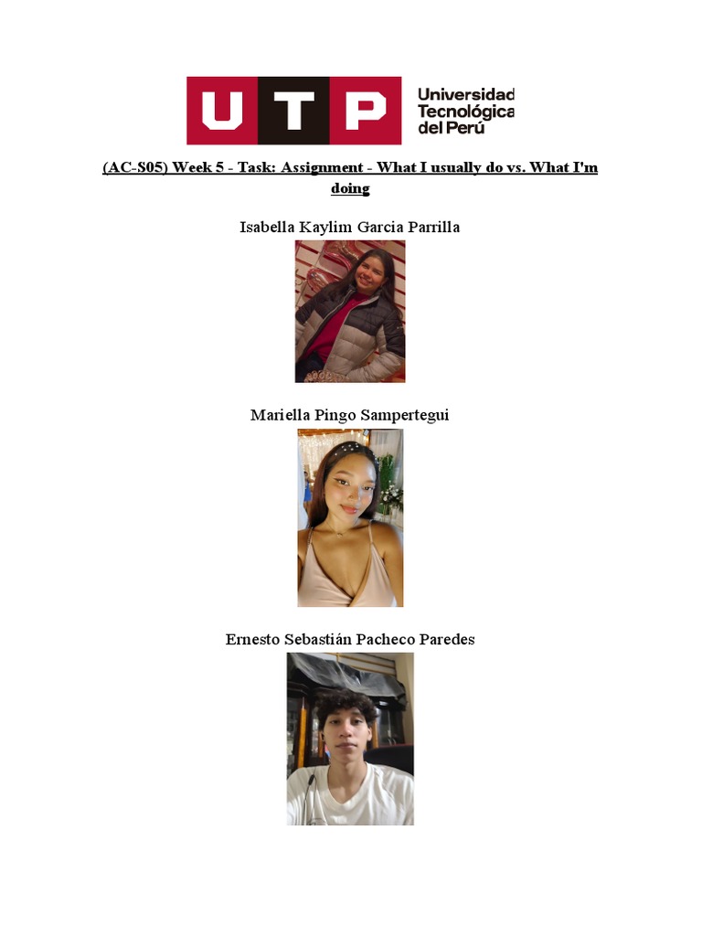 Ac S05 Week 5 Task Assignment What I Usually Do Vs What I M