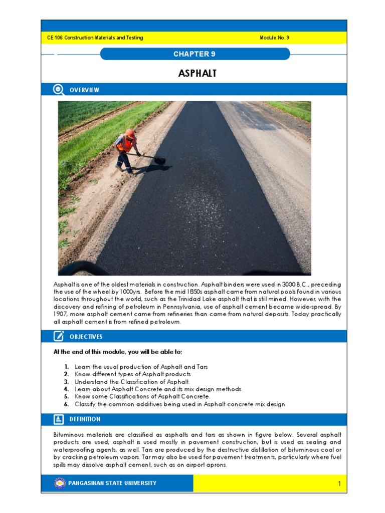 Module 9 Asphalt | PDF | Asphalt | Concrete