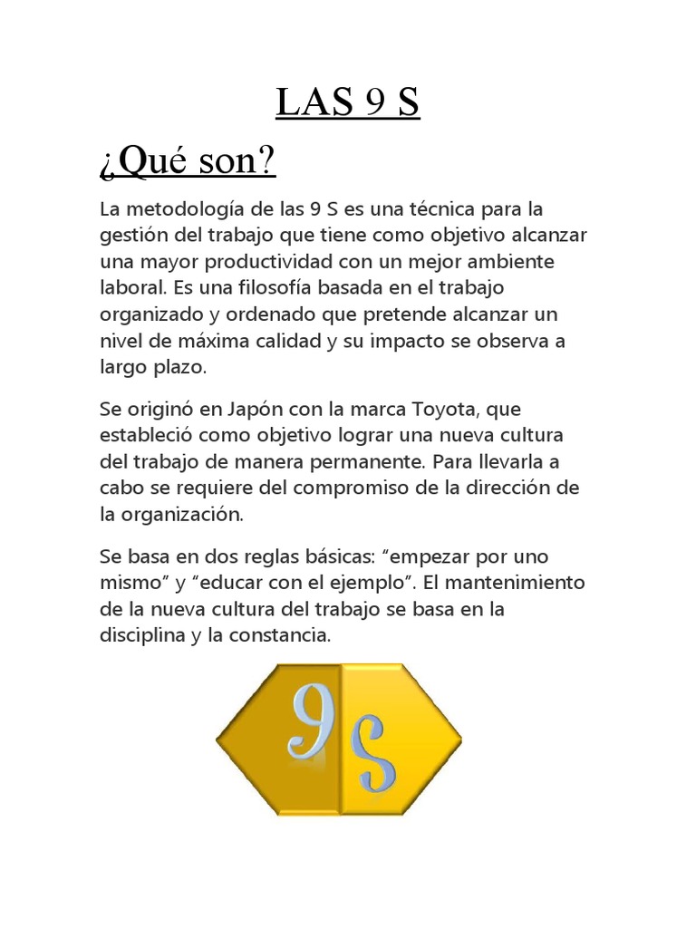 Las 9 S | PDF | Planificación