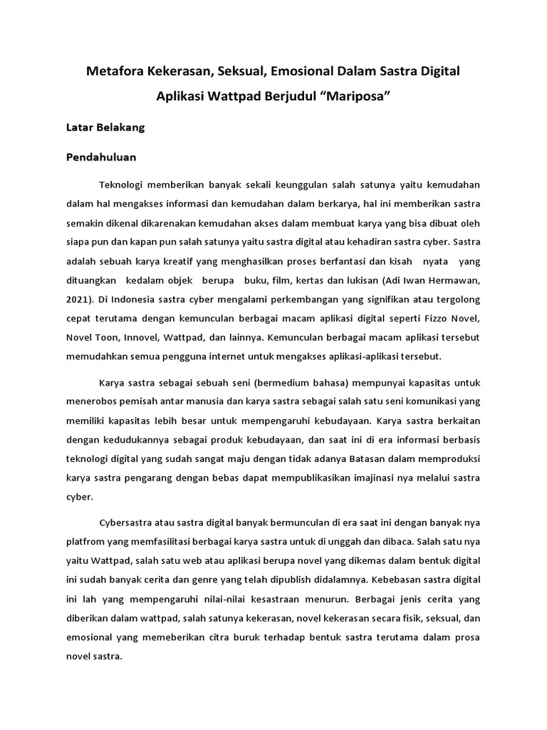 Ade Satria - 2001045021 - Metafora Sastra Digital | PDF