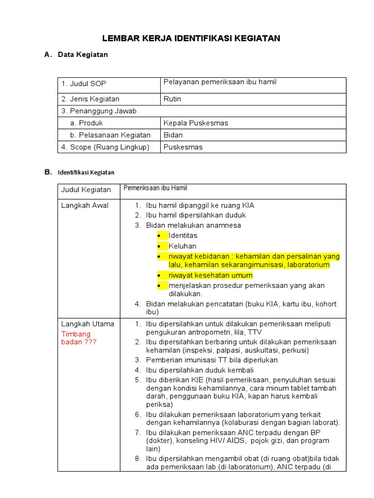Lembar Kerja Identifikasi Kegiatan | PDF | Pengembangan Diri | Sains & Matematika