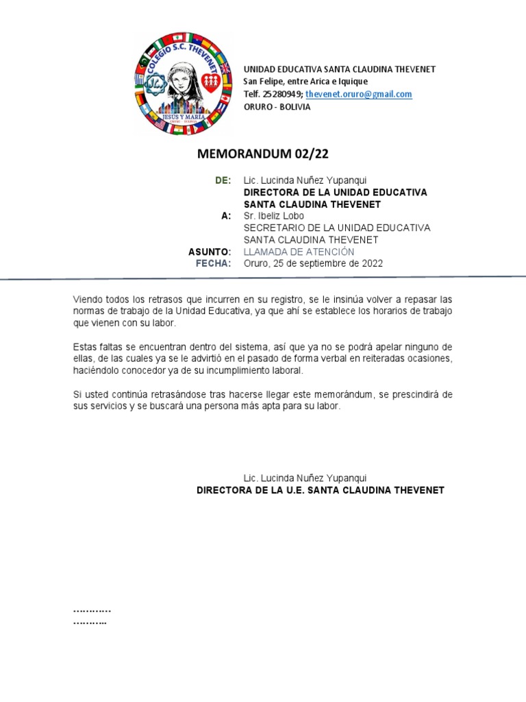 Modelo Memorandum | PDF