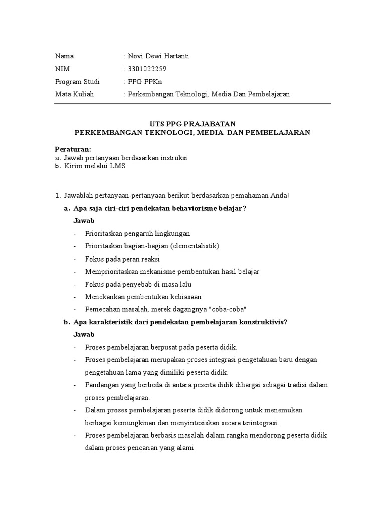 Novi Dewi H - UTS Teknologi Dalam Pengajaran Dan Pembelajaran | PDF