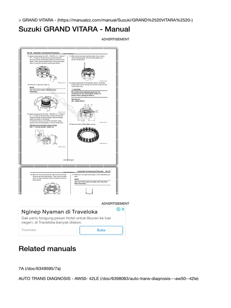 Suzuki GRAND VITARA - Manual | Manualzz | PDF