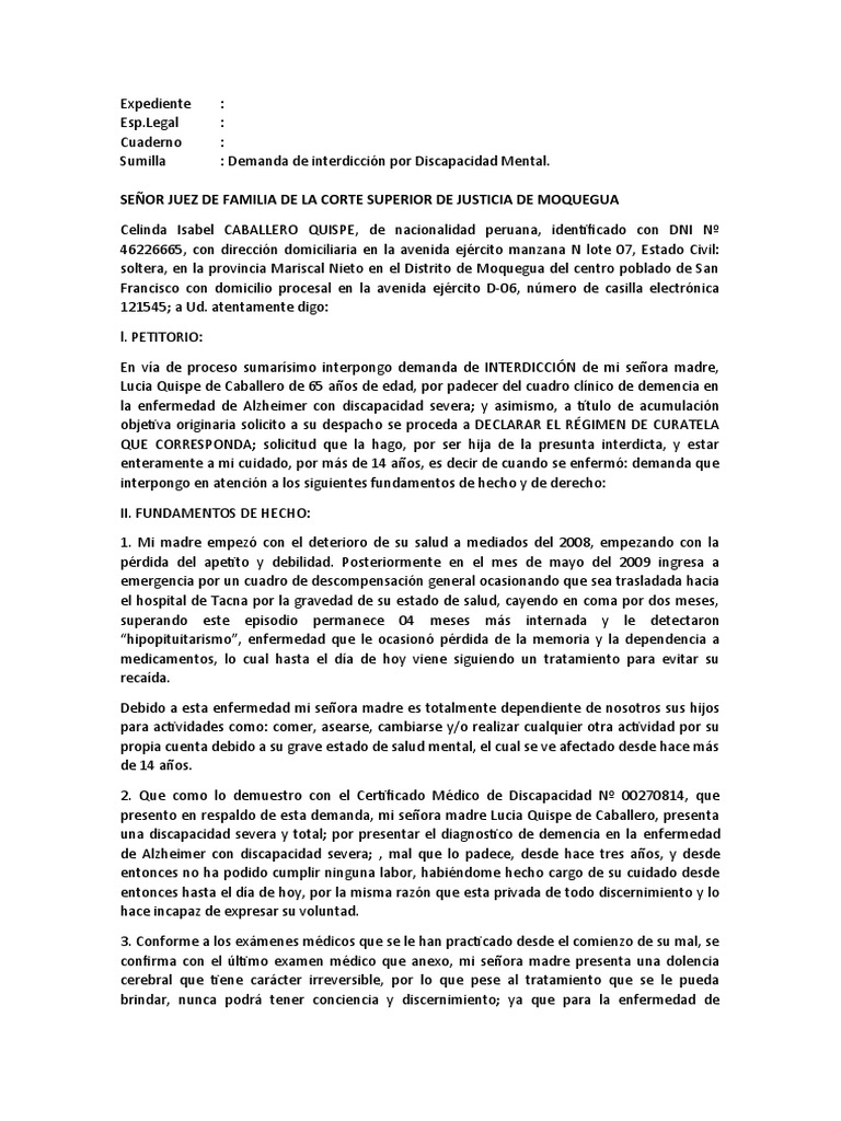 Interdict o | PDF | Enfermedad de Alzheimer | Guardián legal