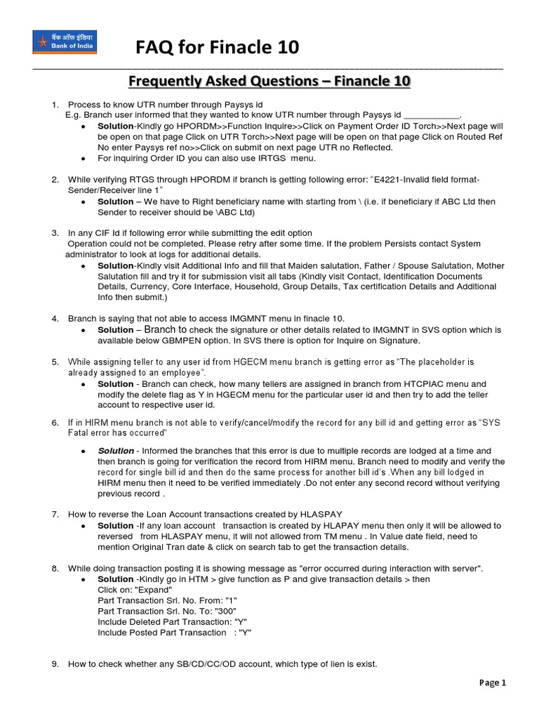 1 FAQs Finacle | PDF | Debit Card | Banking