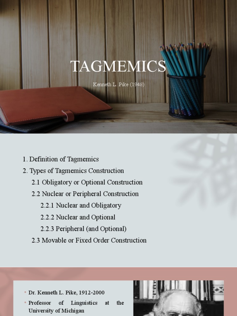 Tagmemics | PDF | Verb | Word
