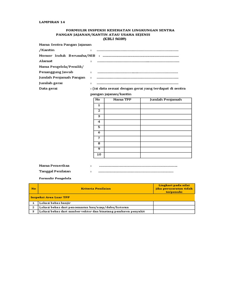 Form Ikl Kantin | PDF