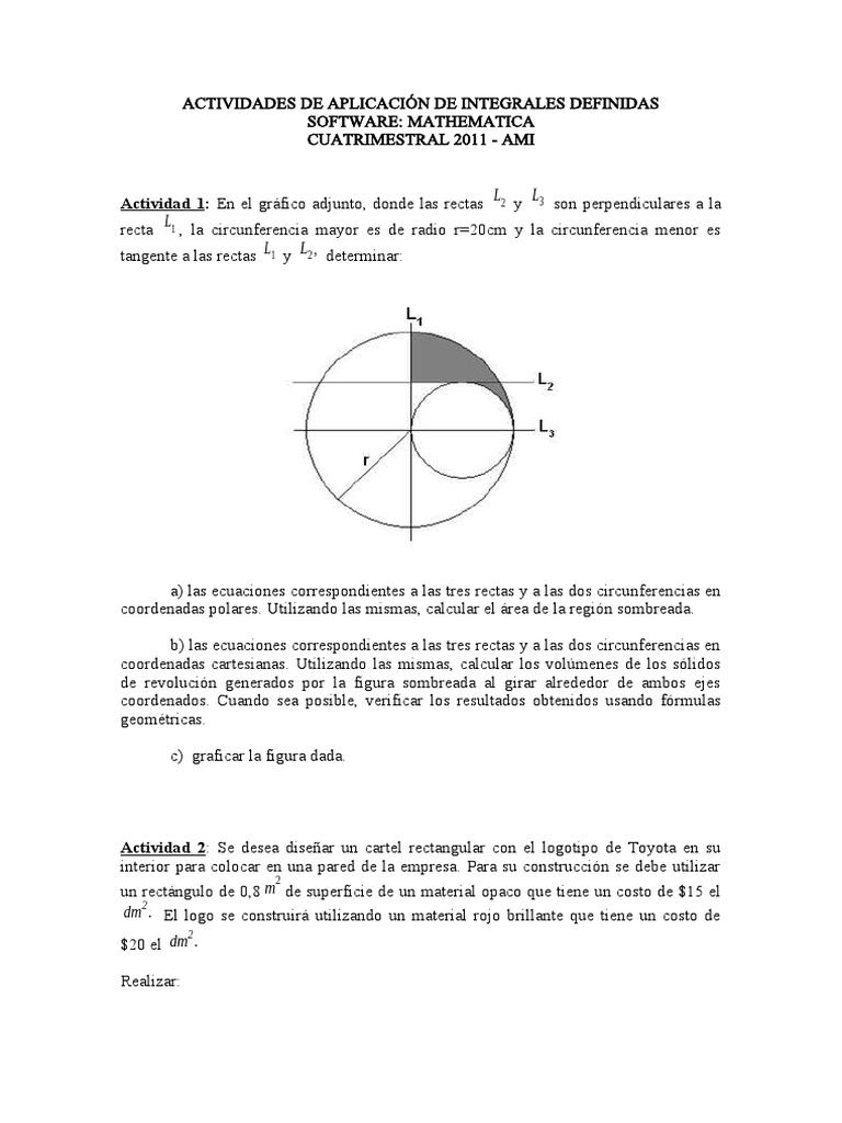 Ejercicios Propuestos Mathematica 1 | PDF