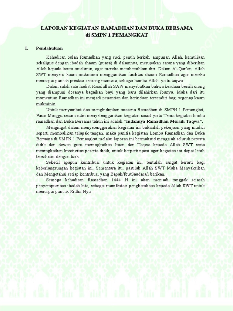 Lomba Ramadhan dan Buka Bersama SMPN 1 | PDF