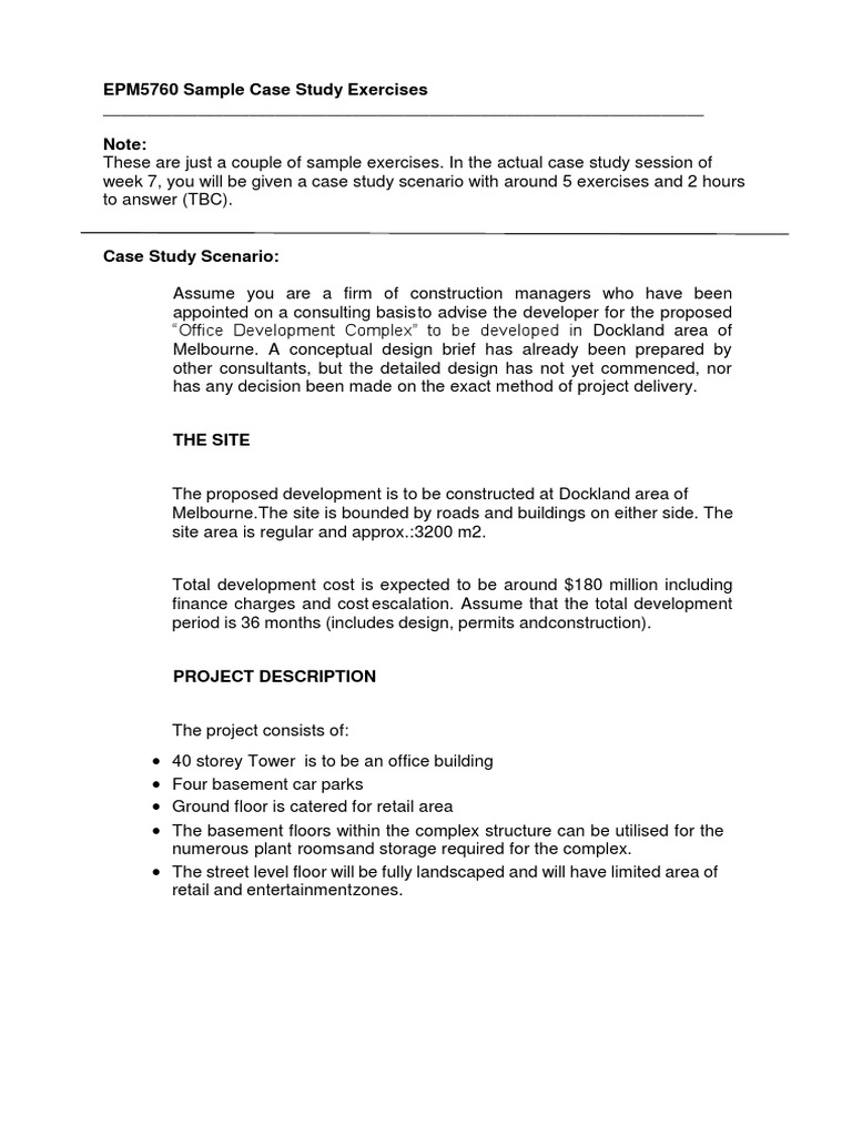 Sample Case Study Exercises | PDF