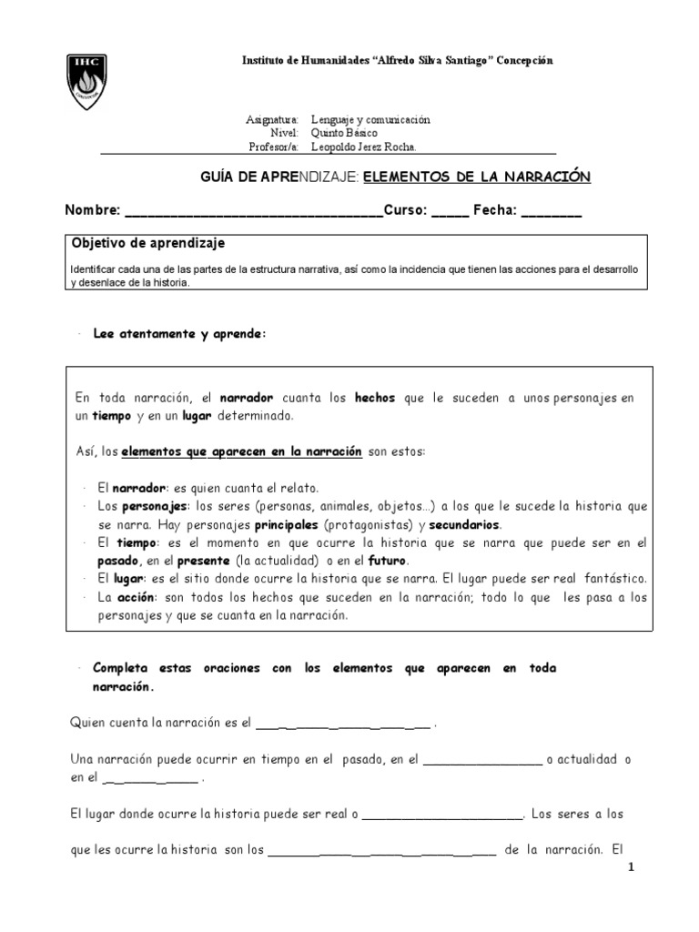 Ejercicios NARRACI - N | PDF | Narración