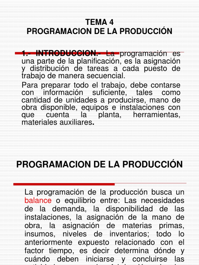 PROGRAMACIÓN DE PRODUCCIÓN | PDF | Programación de computadoras