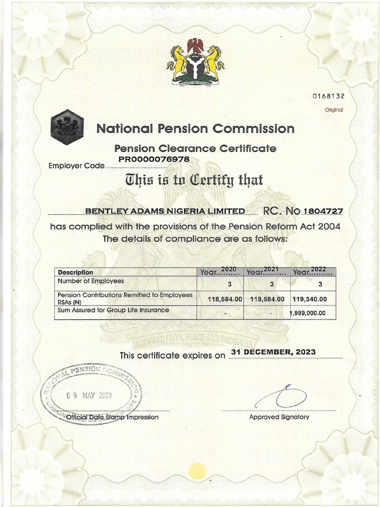 Bentley Adams - Pencom Certificate | PDF