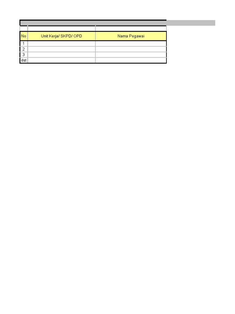Format Data Spi Internal Pemda | PDF