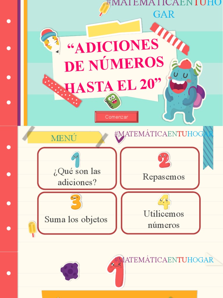 Adiciones de Números hasta 20 | PDF