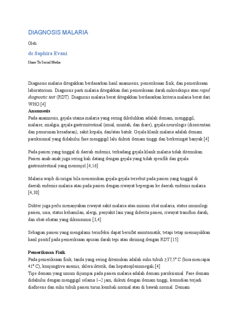 Pemeriksaan Malaria | PDF