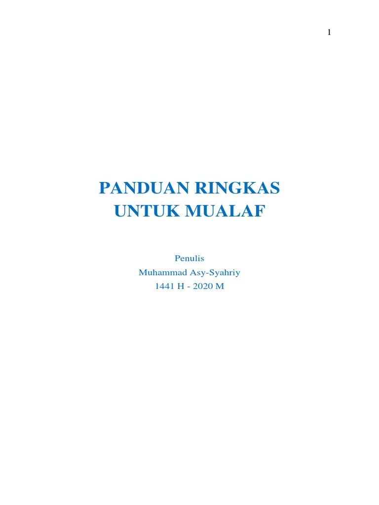Panduan Ringkas Untuk Mualaf EBS | PDF