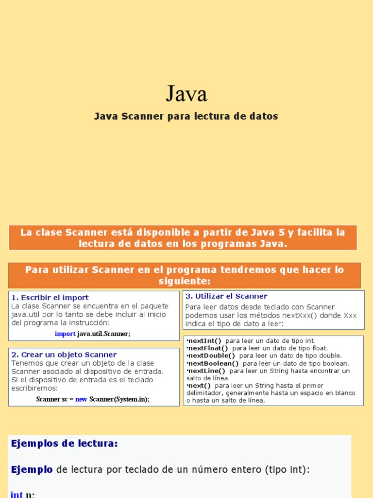 Scanner | PDF | Java (lenguaje de programación) | Almacenador intermediario de datos